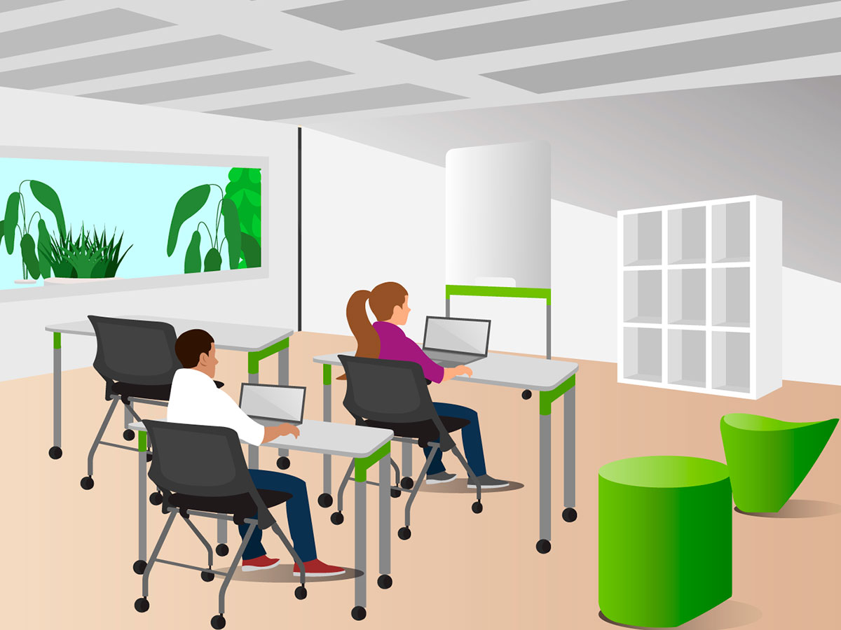 Aula de clases perfecta | Mepal - Muebles para oficina, Sillas ...